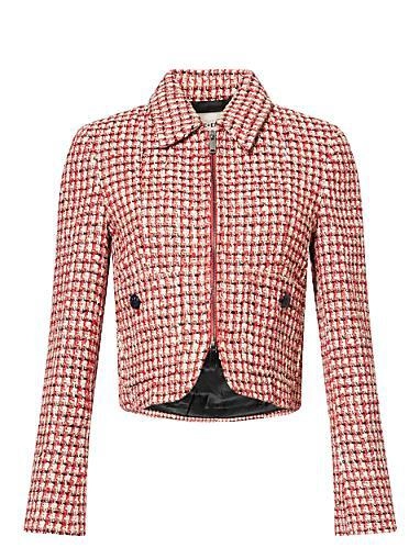 ME+EM Boxy-fit Textured Cotton-blend Jacket - Ruby Red