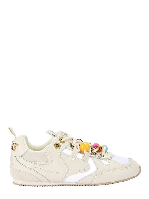 Kurt Geiger Suede Trainers With Bead Embellishment - Bone
