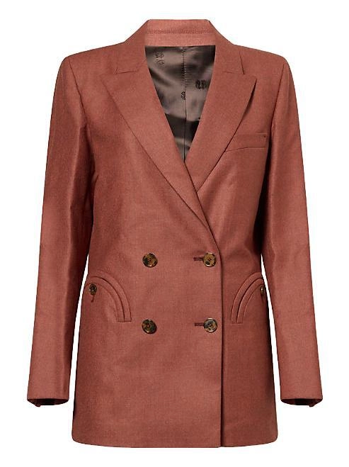 BLAZÉ MILANO Double-breasted Virgin Wool And Cashmere-blend Blazer - Rust
