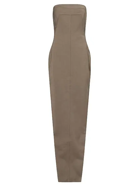 Rick Owens Bustier Tailored Wool-blend Maxi Dress - Dust