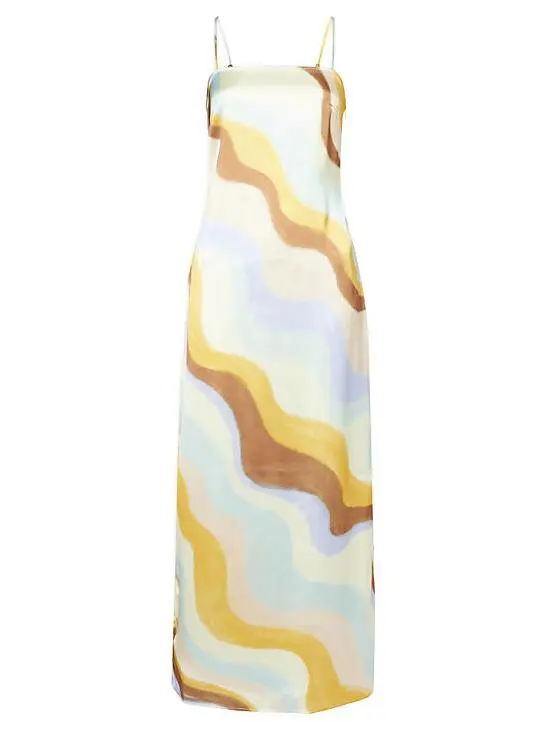 4TH & RECKLESS Serra Graphic-pattern Satin Maxi Dress - Multi