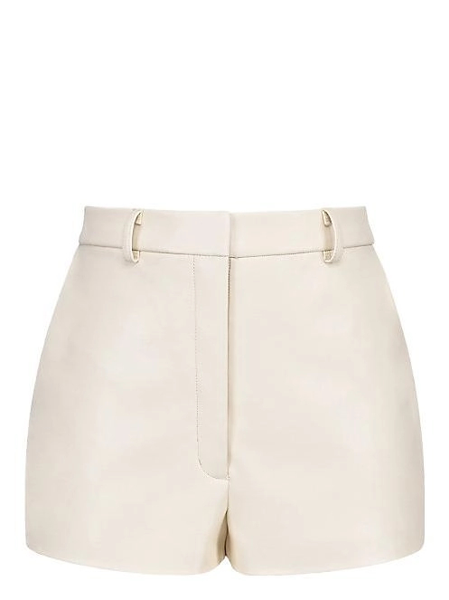 House Of Cb High-rise Vegan-leather Shorts - Ivory