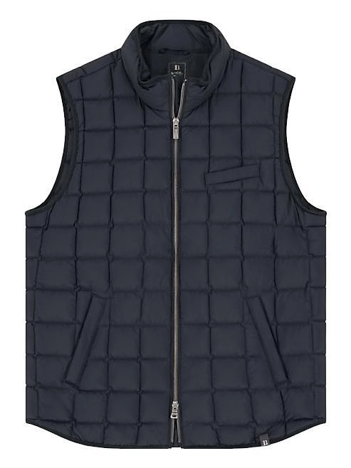 Boggi Milano Quilted Goose-down Gilet - Navy Blue