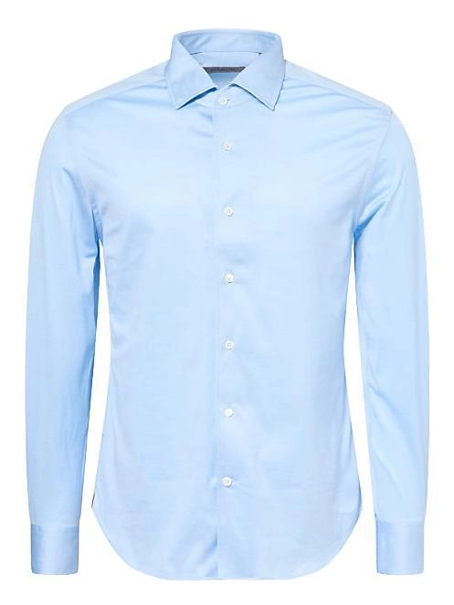 Corneliani Regular-fit Cotton-jersey Shirt - Light Blue