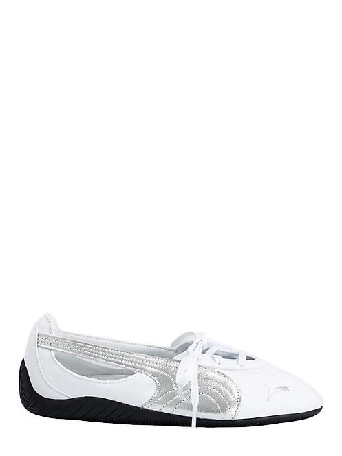 PUMA Ballet Nova Leather Trainers - White Silver