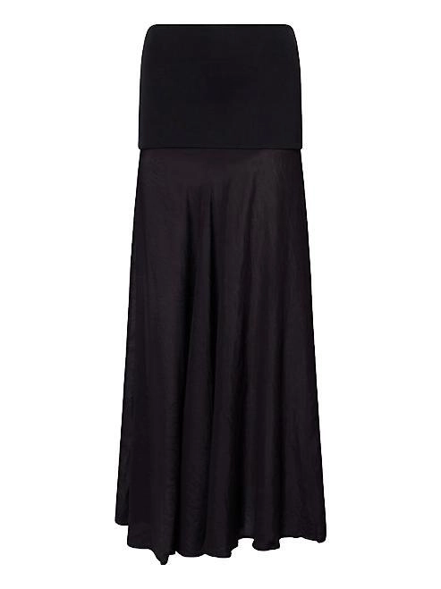 BELLE ANNA Jewel Semi-sheer Woven Maxi Skirt - Black