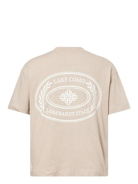 THE COUTURE CLUB Lake Como Graphic-print Cotton T-shirt - Mushroom