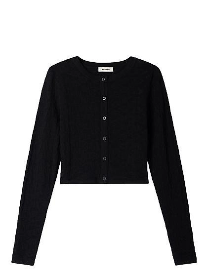 Sandro Slim-fit Pointelle Knitted Cardigan - Black