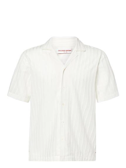 Orlebar Brown Maitan Textured-pattern Woven Shirt Xxl - White