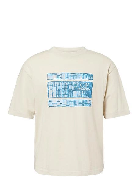 C.P. COMPANY Brand-print Cotton T-shirt - Silver Birch