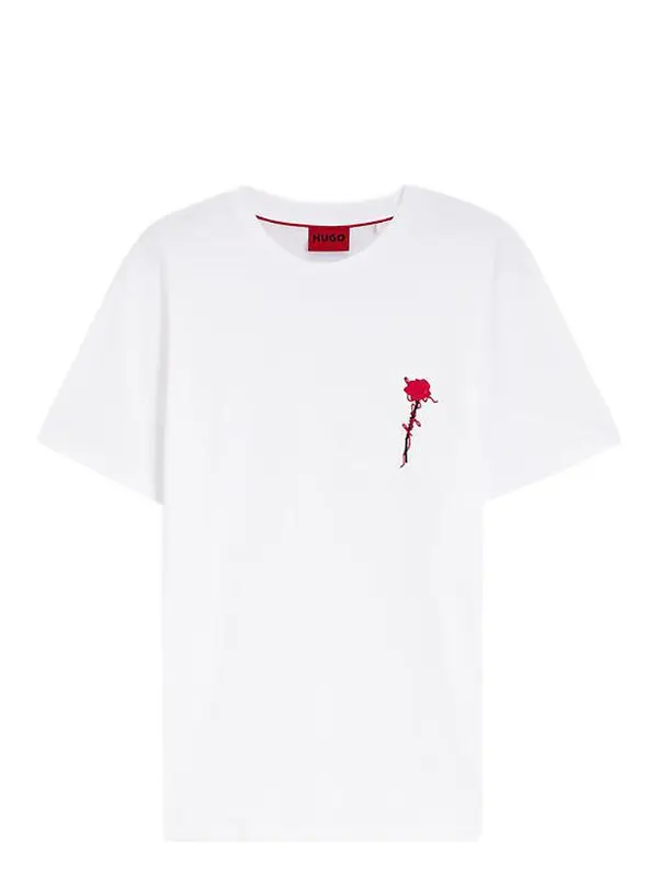 Hugo Branded Rose Cotton-jersey T-shirt - White
