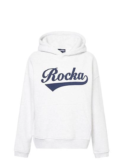 RU & ROCKA Cotton-blend Hoody With Logo Print - Grey