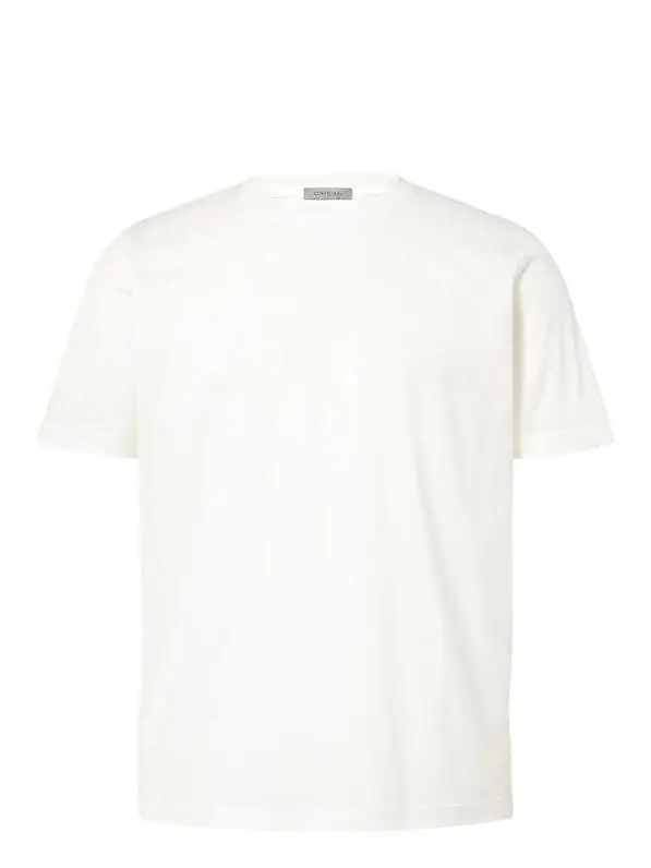 Corneliani Crew-neck Mercerized Cotton T-shirt - White