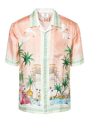 Casablanca Ethereal Printed Silk Shirt - Pink