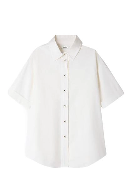 Sandro Oversized Pleated-back Woven Shirt - Ecru