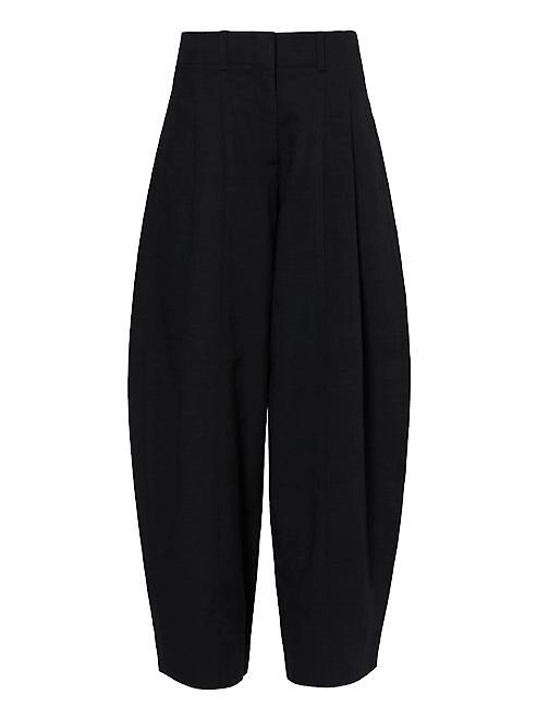 ME+EM Tailored Barrel-leg Woven Trousers - Black