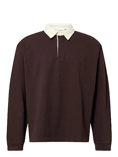 FRAME Contrast-collar Cotton Polo Shirt - Deep Brown
