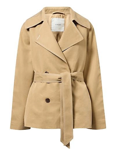 Varley Cropped Lyocell-blend Trench Jacket - Light Tan