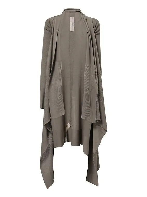 Rick Owens Draped Long Wool Cardigan - Dust