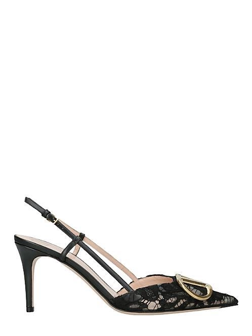 Valentino Garavani Vlogo Signature 80 Woven Slingback Courts - Black