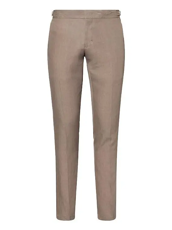 Orlebar Brown Tapered-leg Linen Trousers - Bronze
