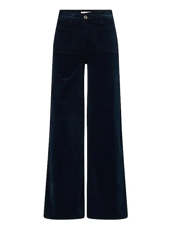 FRAME Palazzo Wide-leg Cotton-blend Corduroy Trousers - Navy