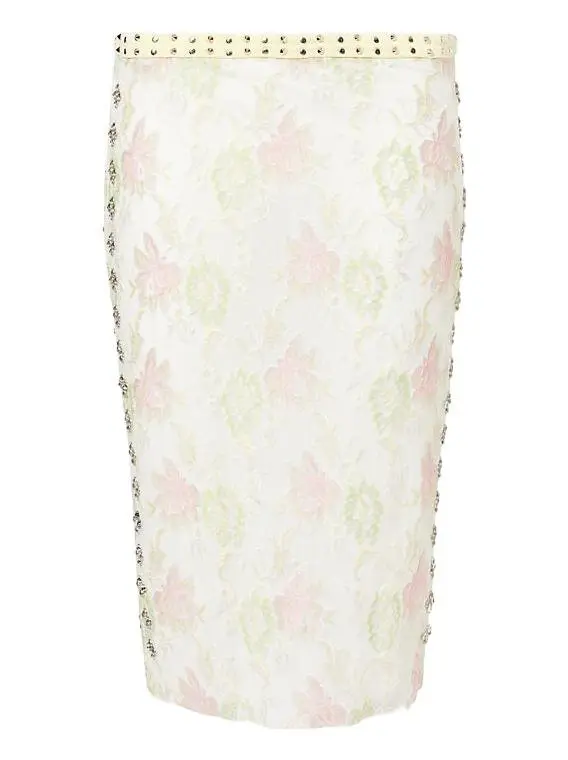 JADED LONDON Fioretta Studded Lace Midi Skirt - Multi