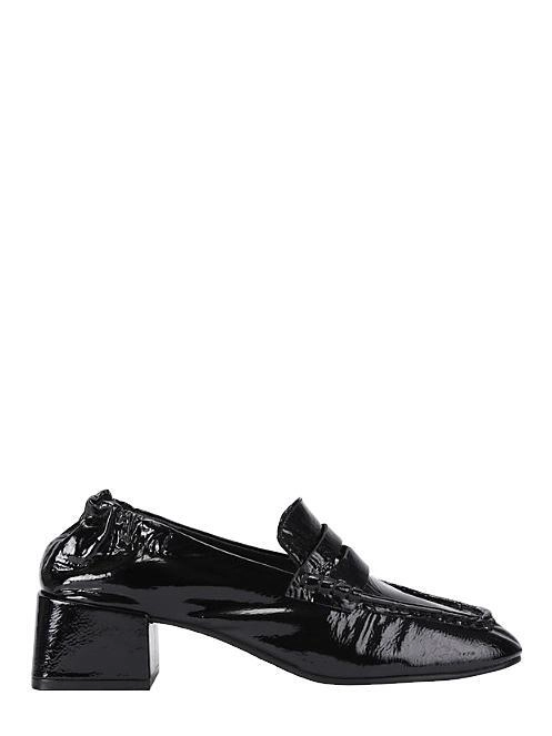 Steve Madden Estee Patent Leather Heeled Loafers - Black