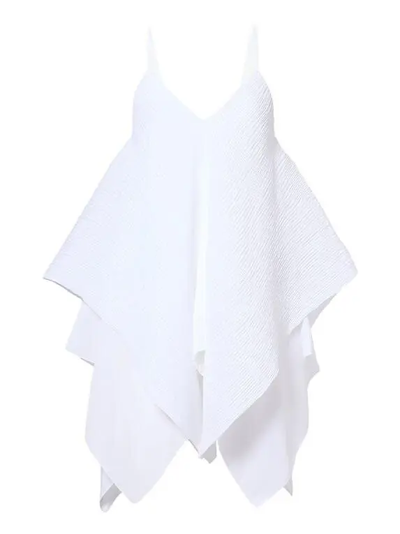 JW Anderson Pleated V-neck Woven Top - White