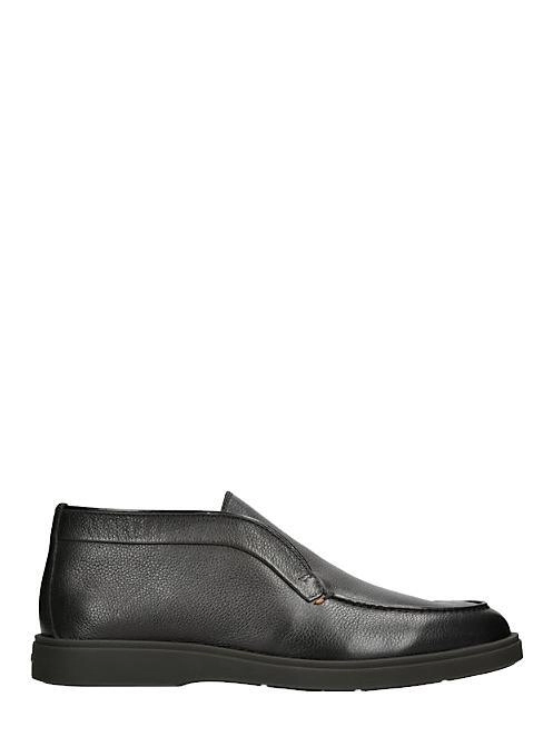 Santoni Detroit Leather Loafers - Grey/dark