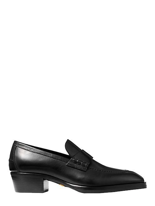 JIMMY CHOO Leather Loafers With Penny Tab - Black