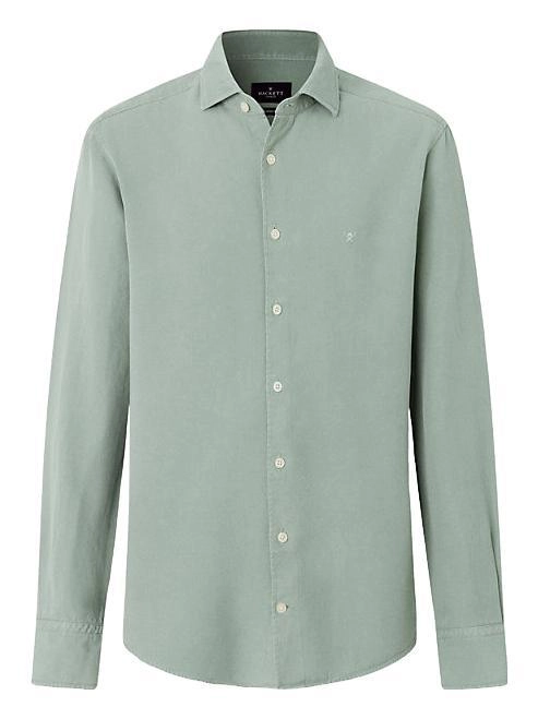 HACKETT Textured Tailored-fit Cotton Shirt - Spring Green