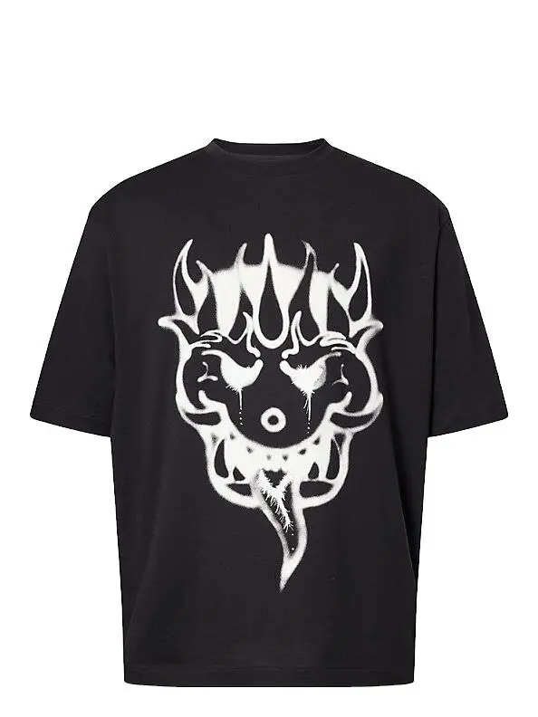ADIDAS Y-3 Graphic-print Short-sleeve Cotton T-shirt - Black