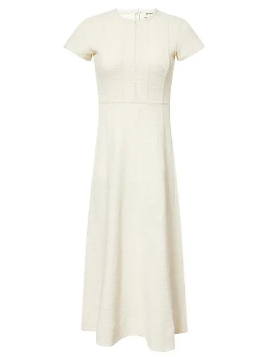 ME+EM V-neck Fit And Flare Midi Dress - Cream