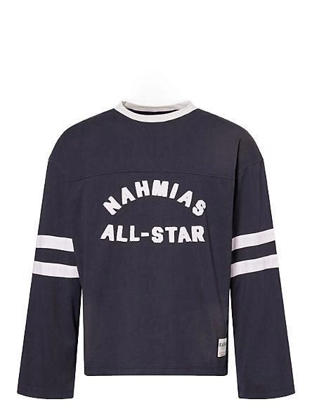 NAHMIAS All Star Varsity Long-sleeve Cotton-jersey T-shirt - Black