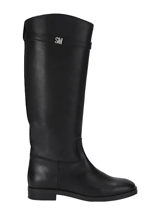 Steve Madden Novi High-leg Flat Leather Boots - Black