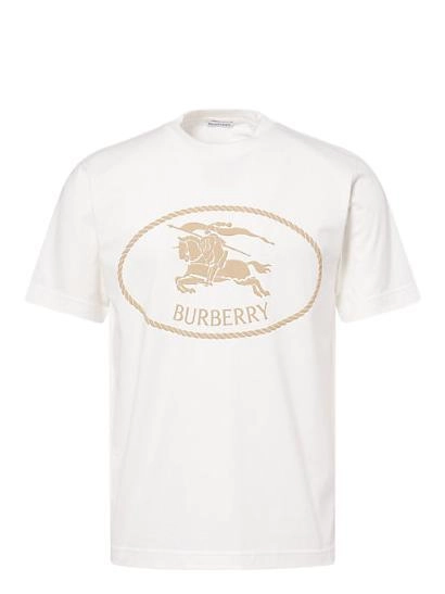 Burberry Knight Stamp Cotton-jersey T-shirt - Chalk