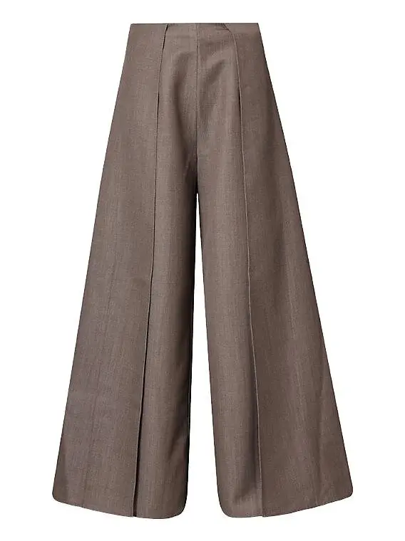 RUOHAN Morea Wide-leg Wool Trousers - Ash Limestone