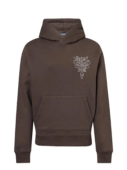 Amiri Embroidered Cotton-blend Hoody - Husk
