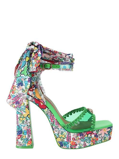 Kurt Geiger Vinyl Tie Woven Platform-heel Sandals - Mult/other
