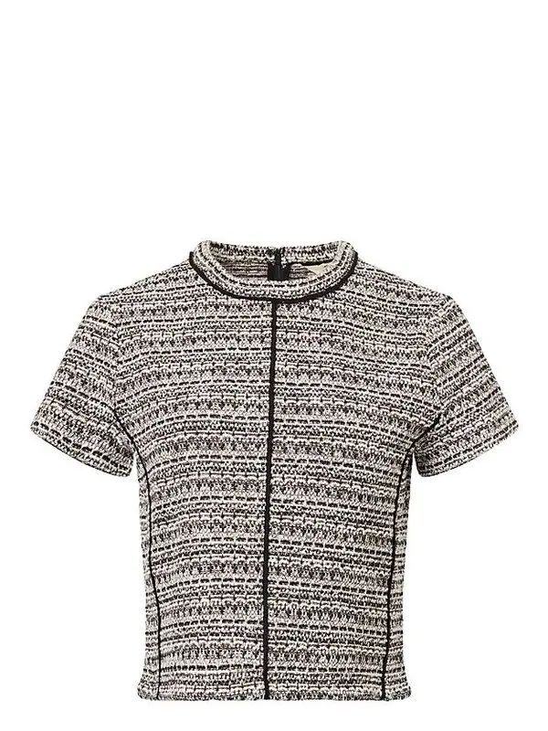 ME+EM Textured Cotton-blend Top - Brown Multi