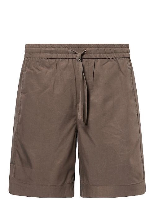 THE COUTURE CLUB Cupro Panelled Woven Shorts - Brown