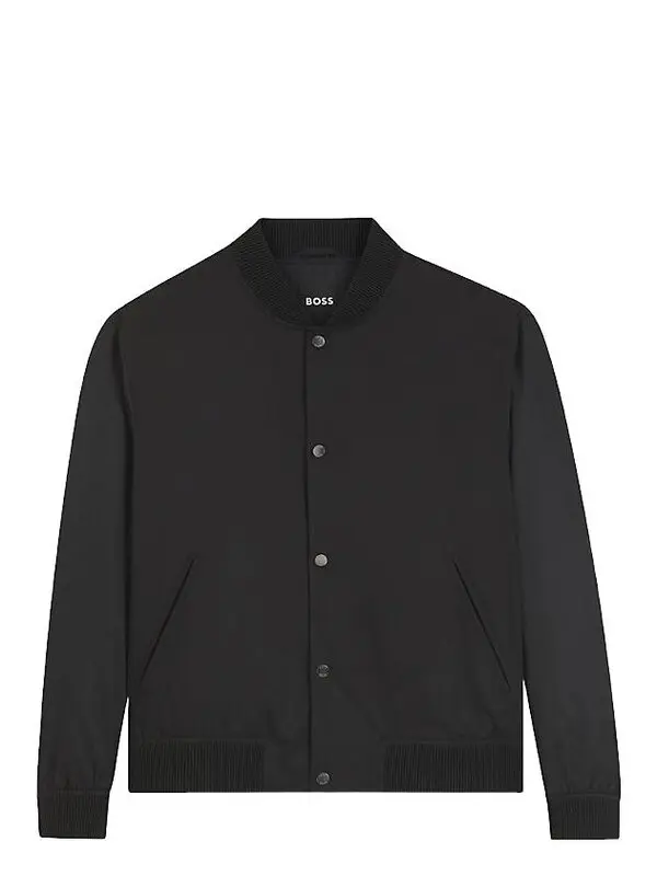 BOSS Baseball-collar Press-stud Woven Jacket - Black