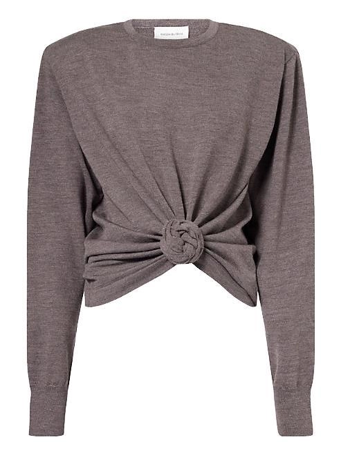 Magda Butrym Knotted Wool Top - Brown