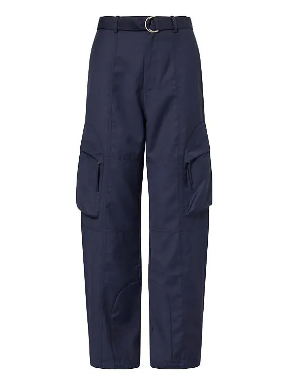 THE FRANKIE SHOP Kelly Woven Cargo Trousers - Navy