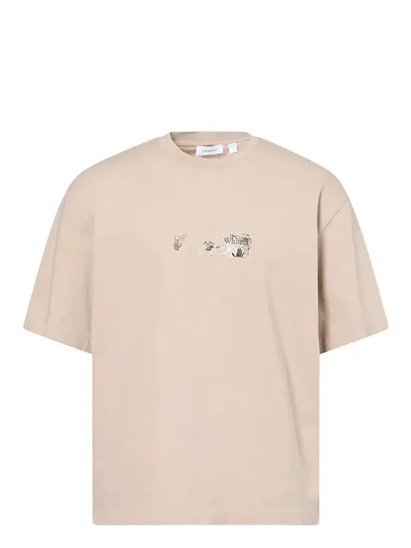 Off-White Spices Arrow Brand-print Cotton T-shirt - String