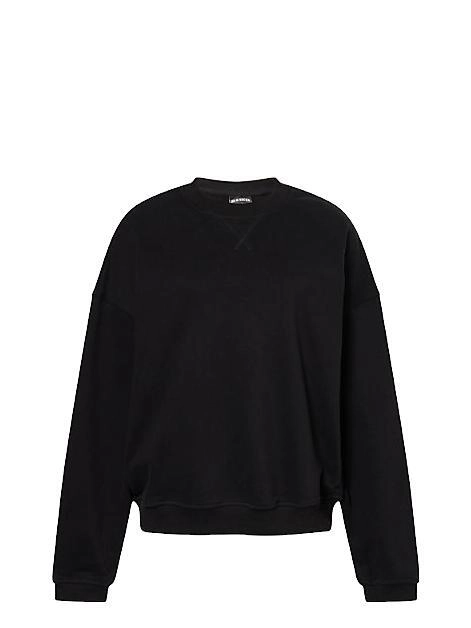 RU & ROCKA Logo Embroidered Cotton Sweatshirt - Black
