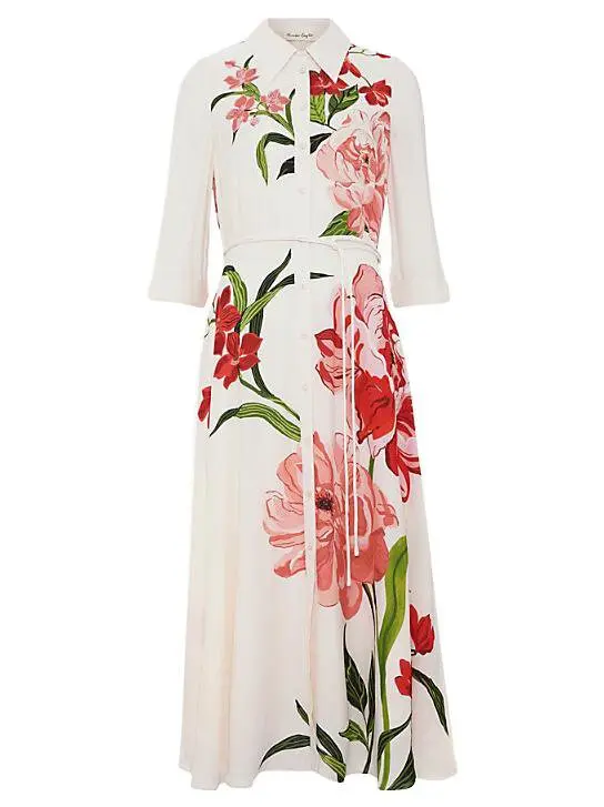 PHASE EIGHT Anabella Floral-print Woven Midi Dress - Ivory