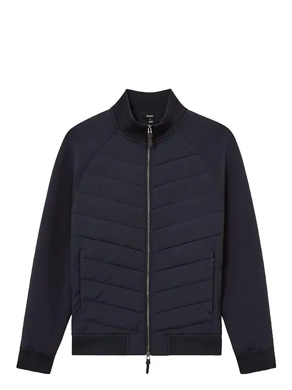 REISS Calvorn Quilted Cotton-blend Jacket - Navy