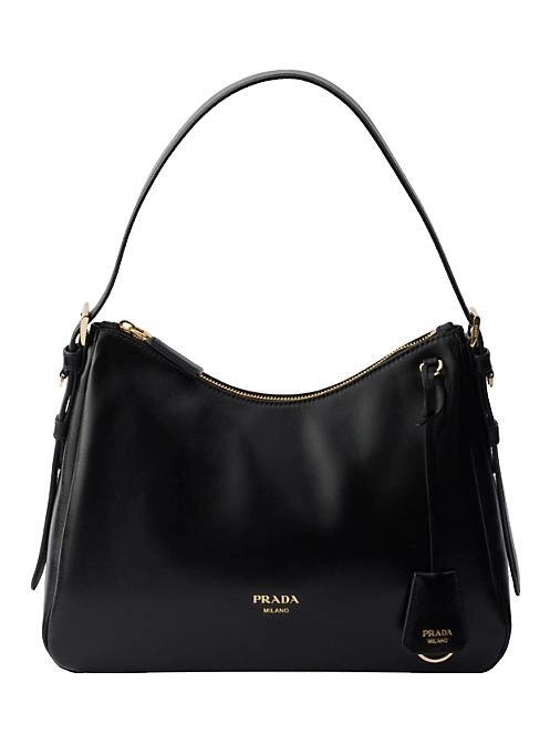 Prada Medium Leather Shoulder Bag - Black
